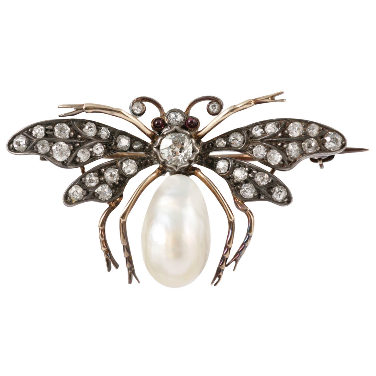 Antique Rock Crystal Bug Pin at 1stdibs