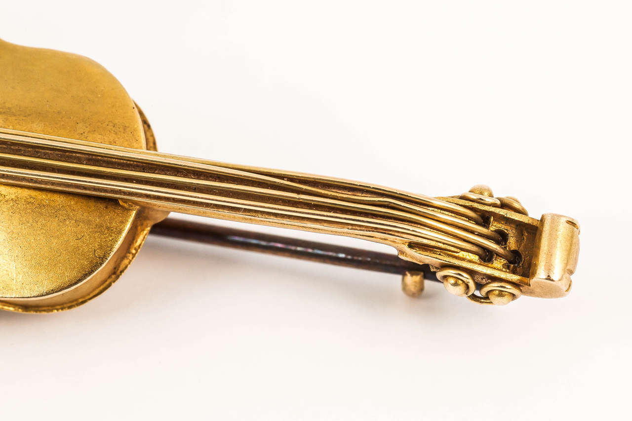 Late 19th Century Gold Violin Brooch at 1stDibs | golden violin, violin ...