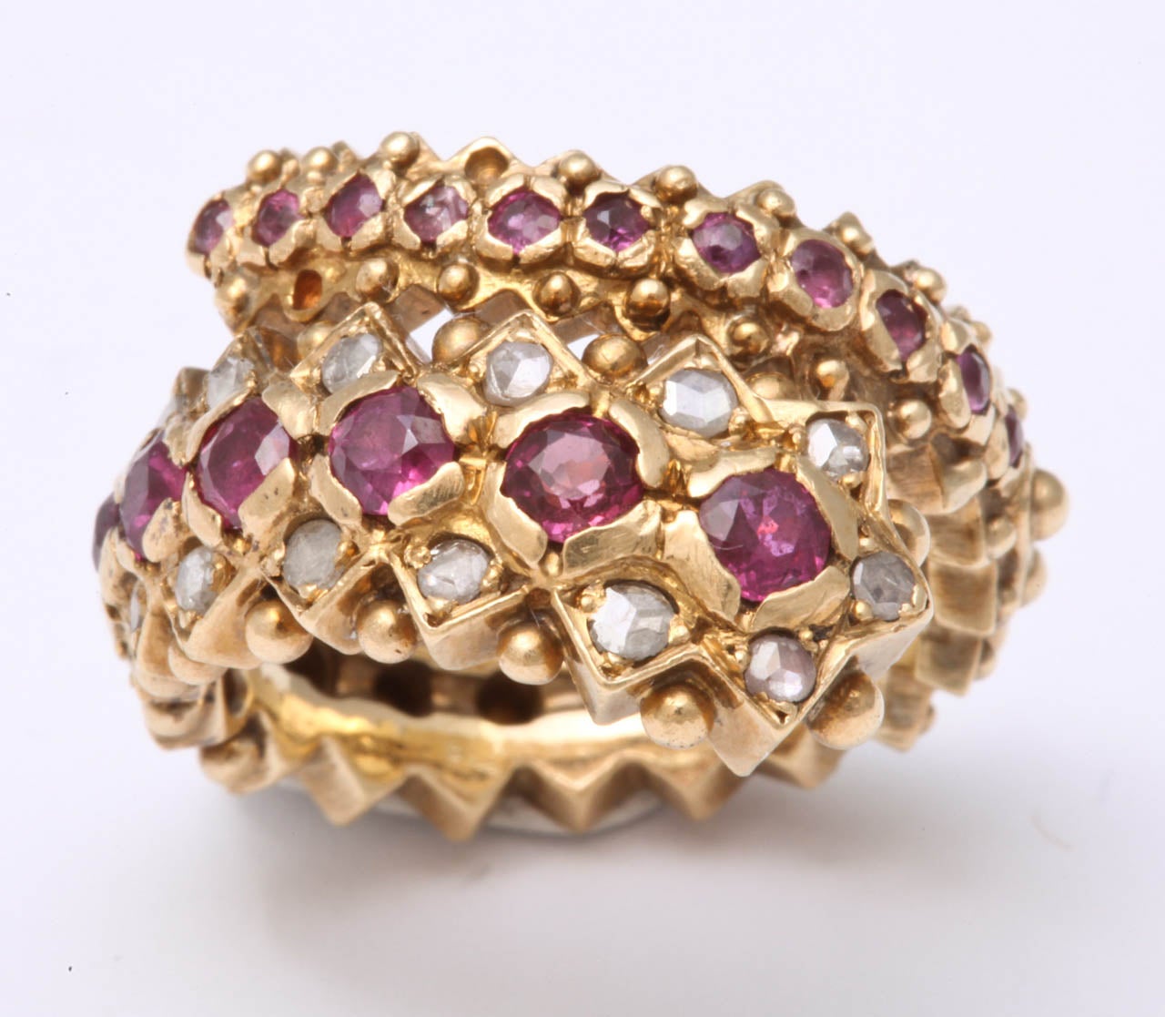 Lalaounis Ruby and Rose Diamond Ring at 1stDibs