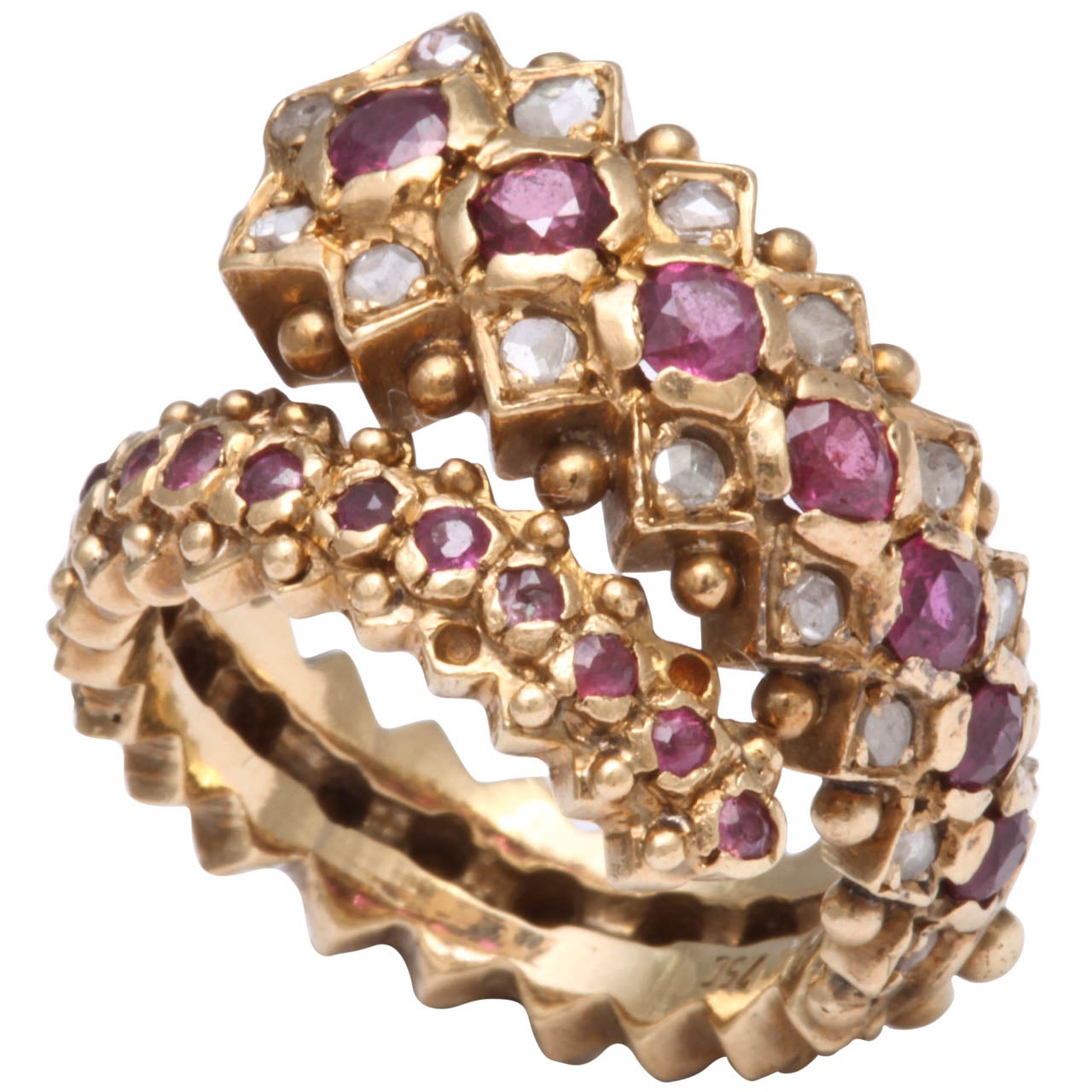 Lalaounis Ruby and Rose Diamond Ring at 1stDibs