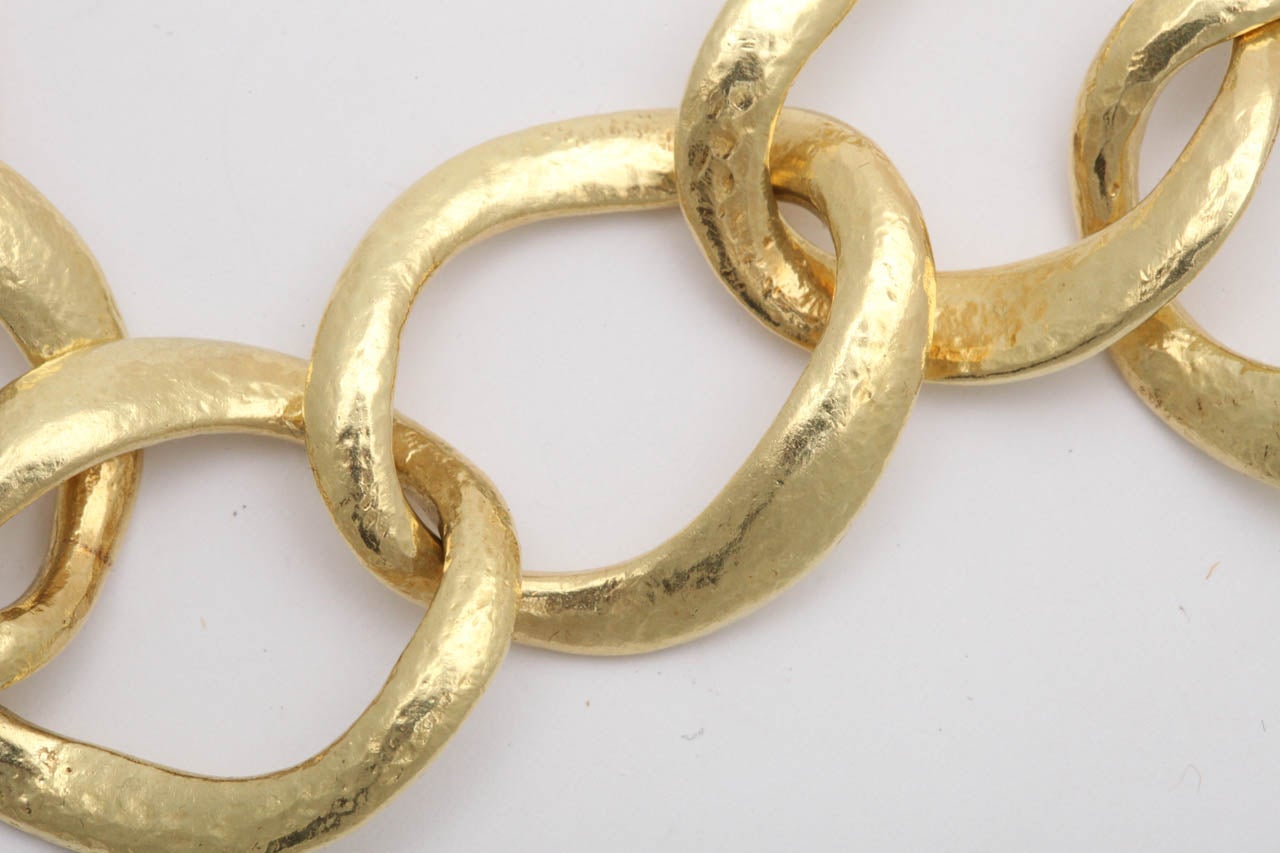 Yellow Gold Large Link Bracelet at 1stDibs