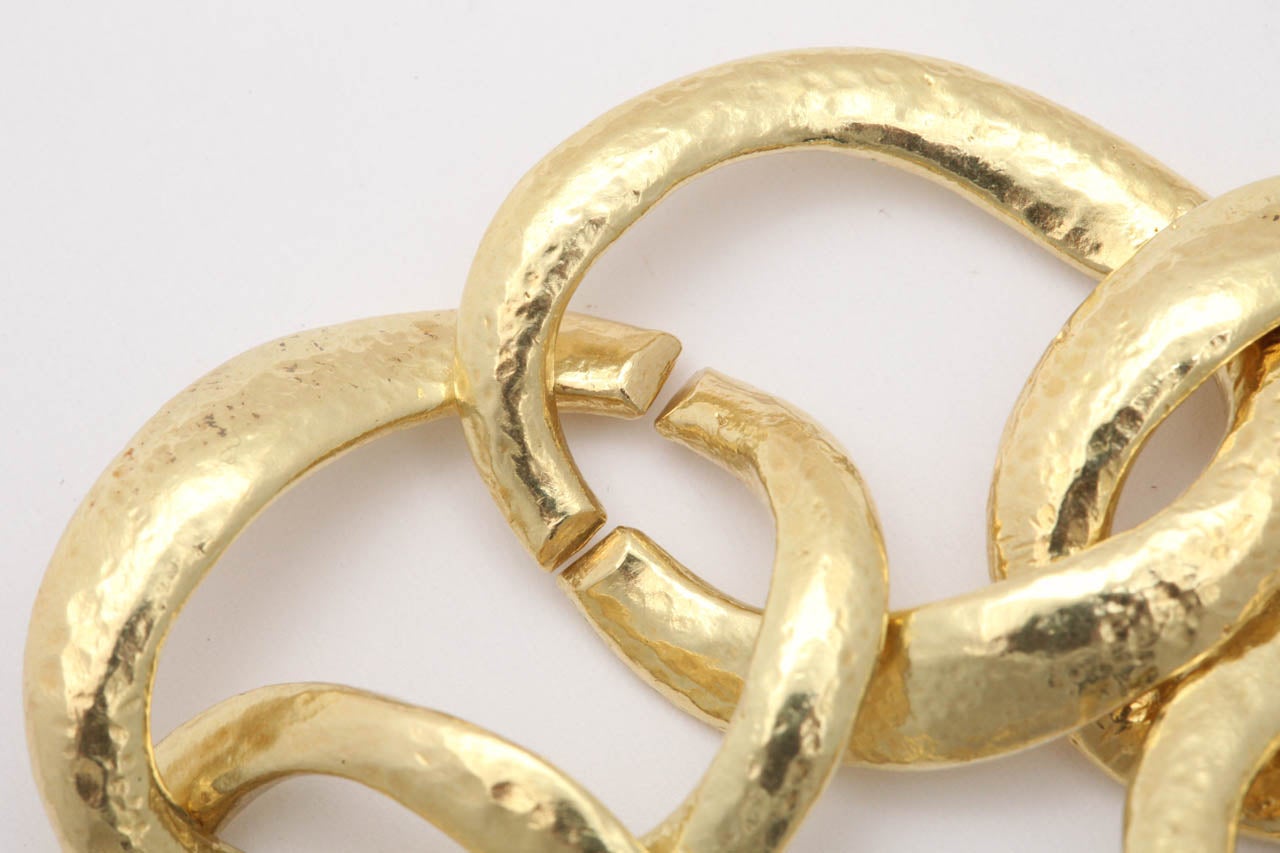 Yellow Gold Large Link Bracelet at 1stDibs