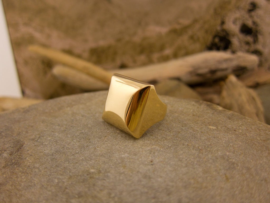 Gold Cartier Square Ring at 1stDibs