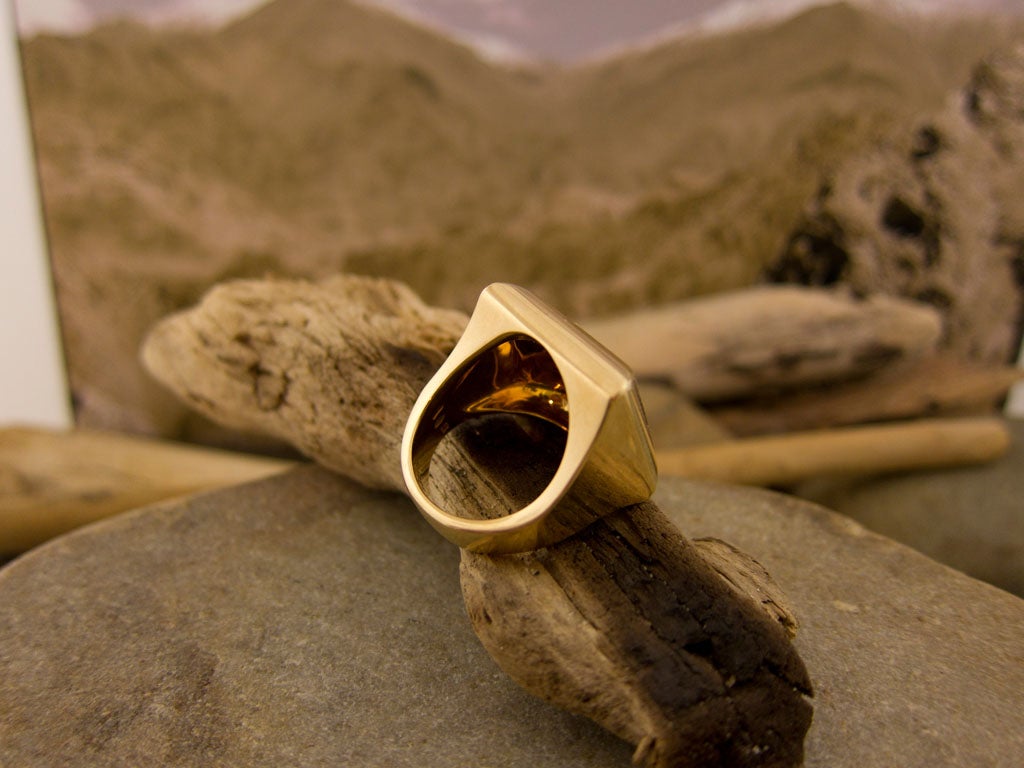 Gold Cartier Square Ring at 1stDibs