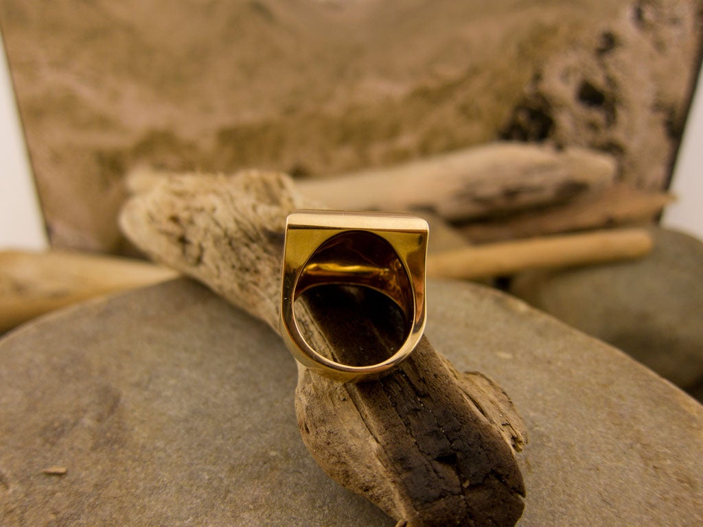 Gold Cartier Square Ring at 1stDibs