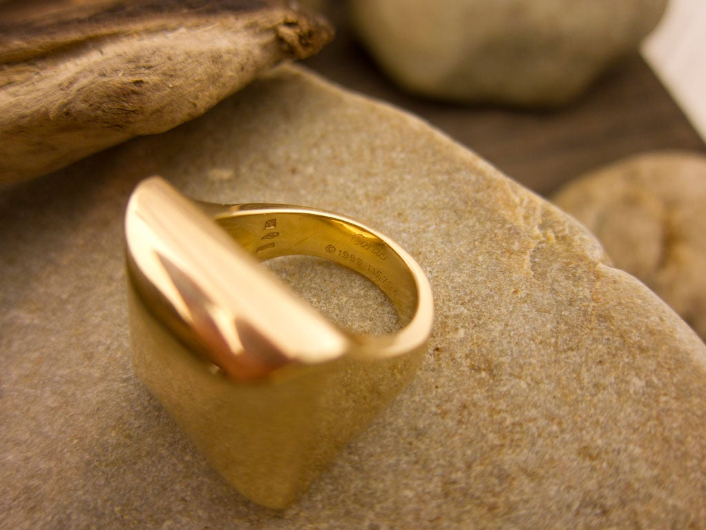 Gold Cartier Square Ring at 1stDibs