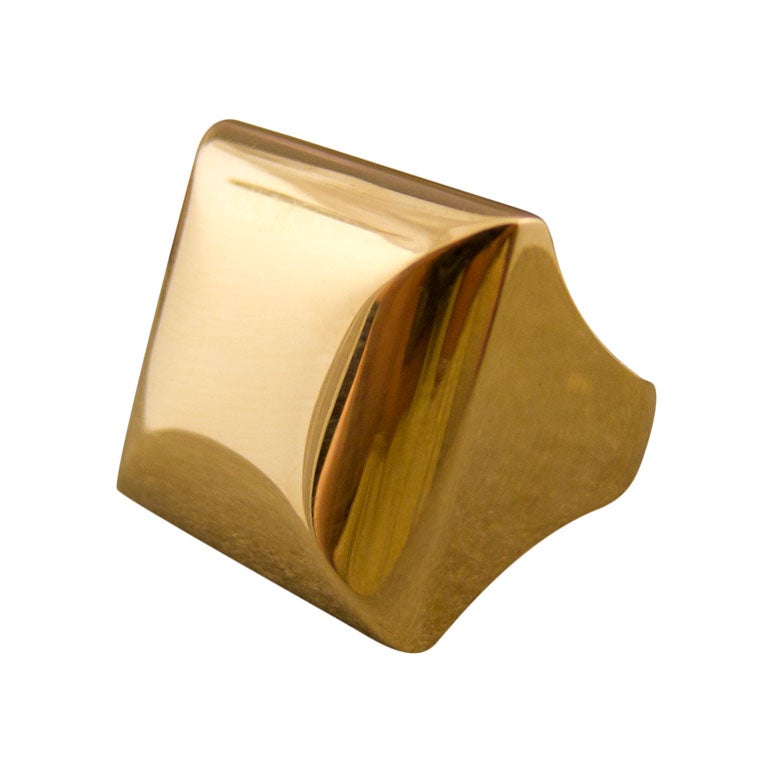 Gold Cartier Square Ring at 1stDibs