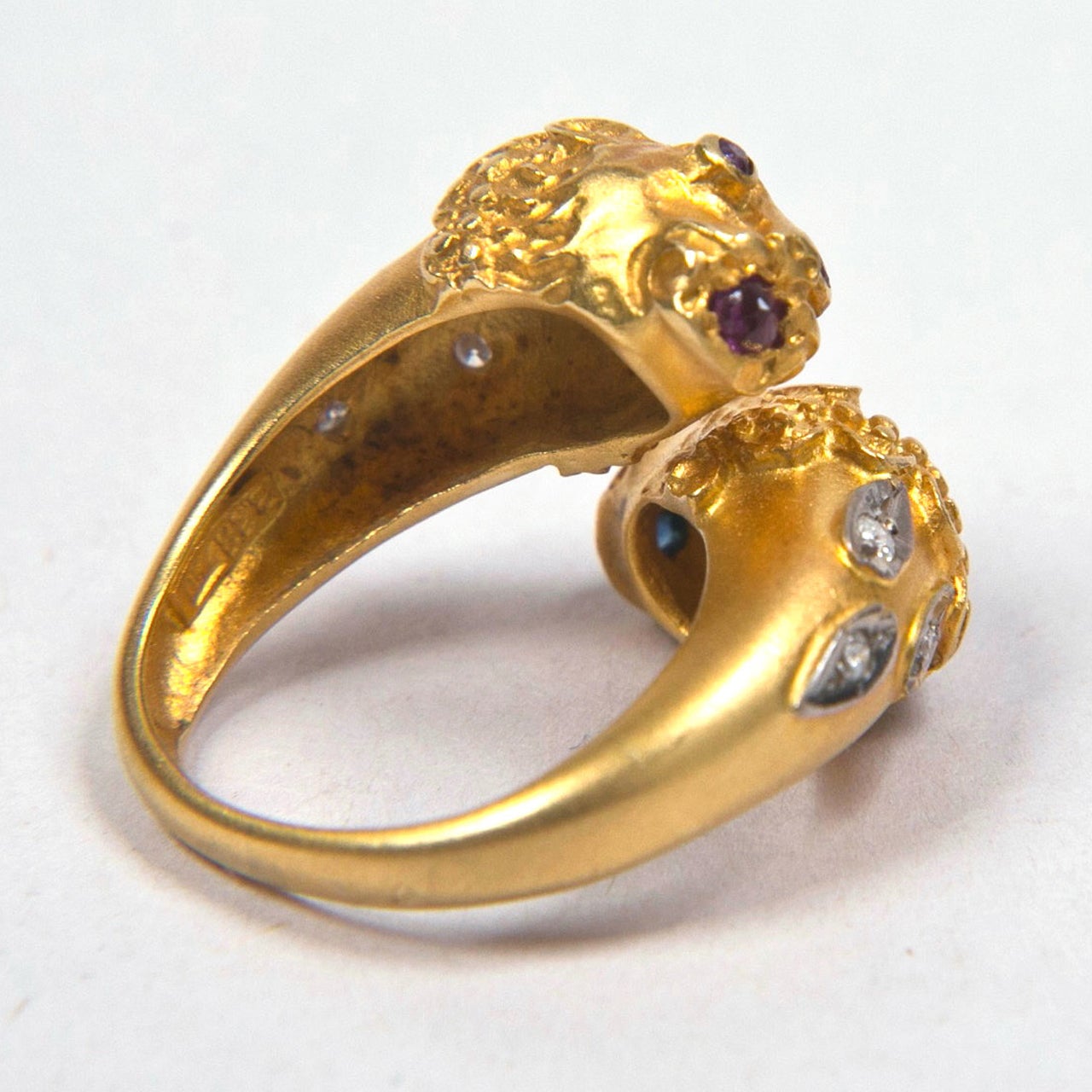 Double Lion Gold Ring Presented by Carol Marks For Sale at 1stDibs ...