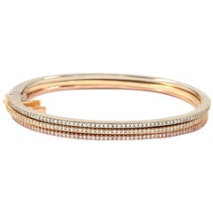 Retro Diamond Gold Bangles with Detachable Clips For Sale at 1stDibs