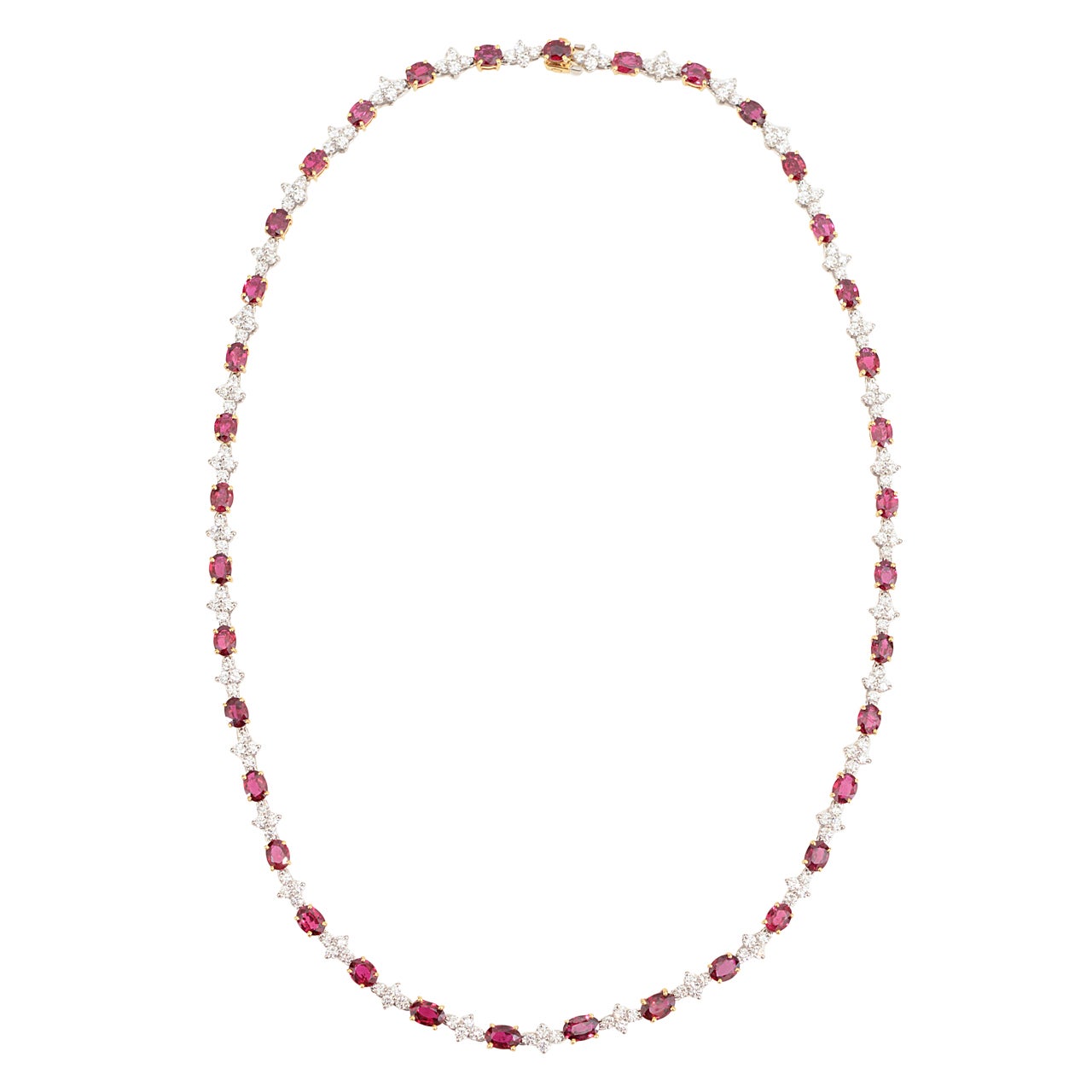 TIFFANY and CO. Ruby and Diamond Platinum Necklace at 1stDibs
