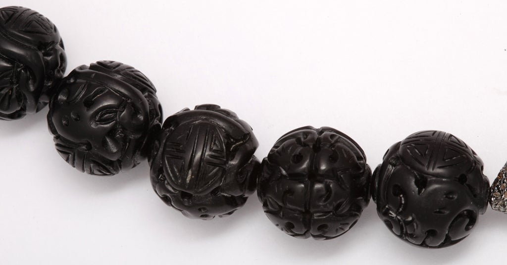 Amber Jet Diamond Necklace at 1stDibs