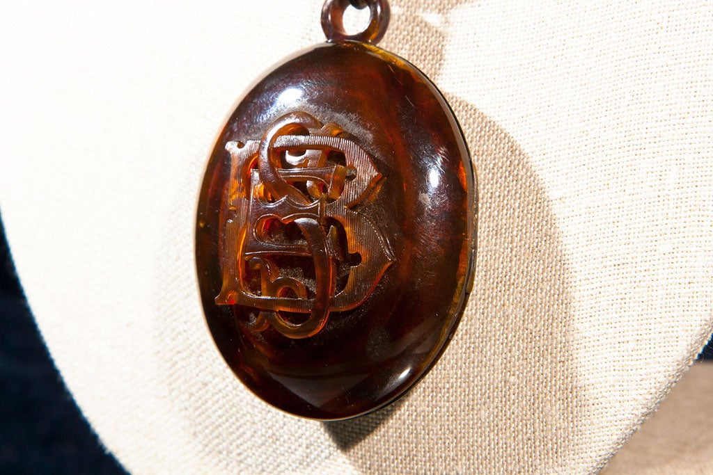 Large Tortoise Shell Locket On Tortoise Chain at 1stDibs