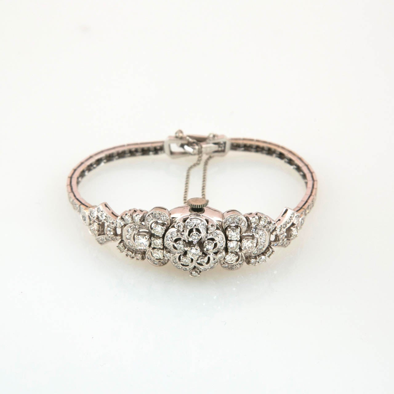 Hamilton Bracelet Diamond White Gold Watch For Sale at 1stDibs