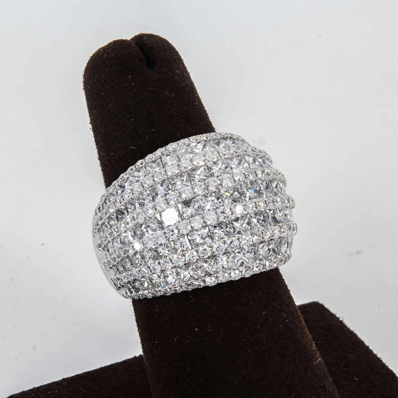 Fabulous Rounded Dome Bombe Style Diamond Gold Cocktail Ring For Sale ...