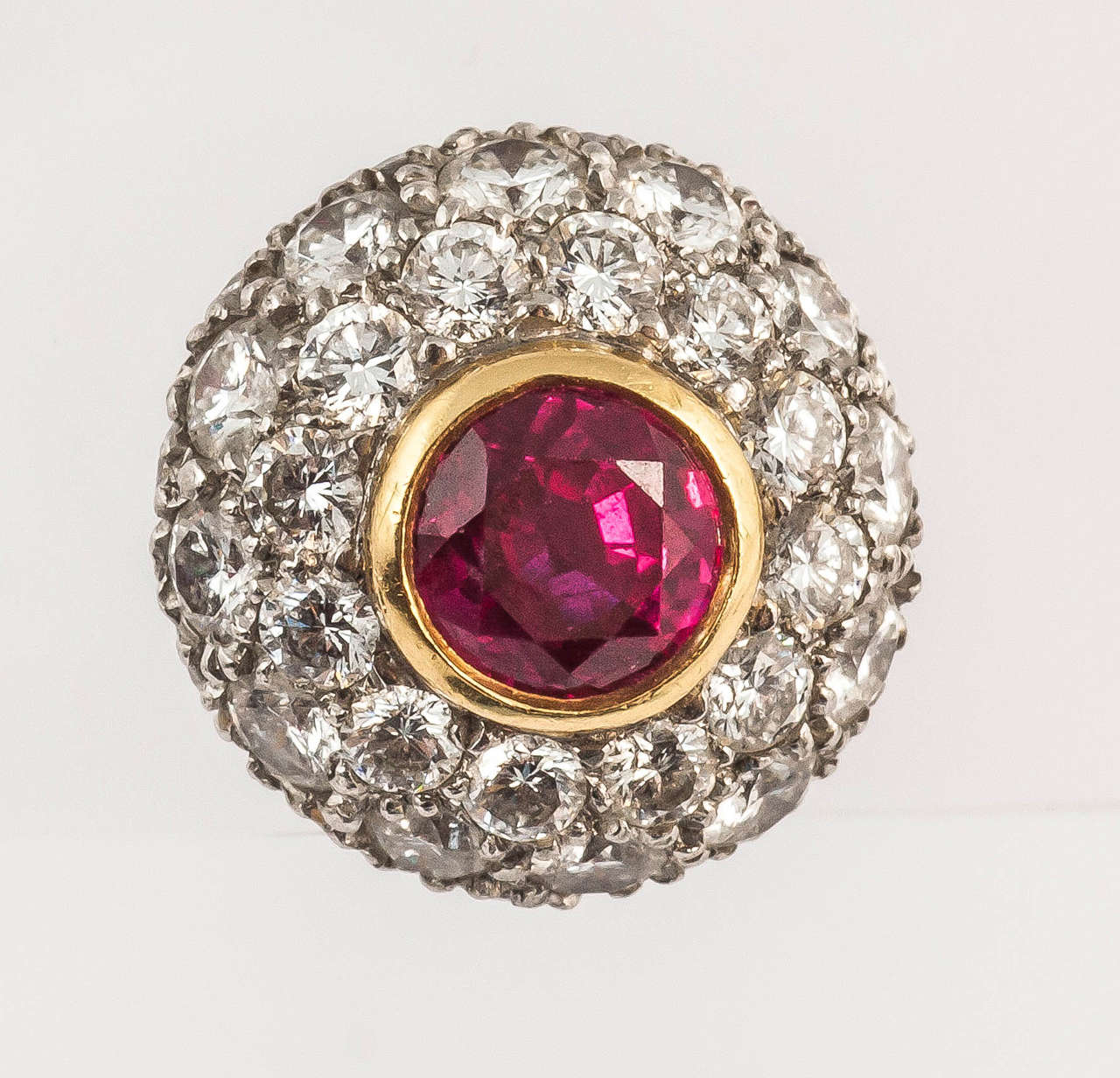 Tiffany and Co. Ruby Diamond Gold Cluster Earrings For Sale at 1stDibs ...