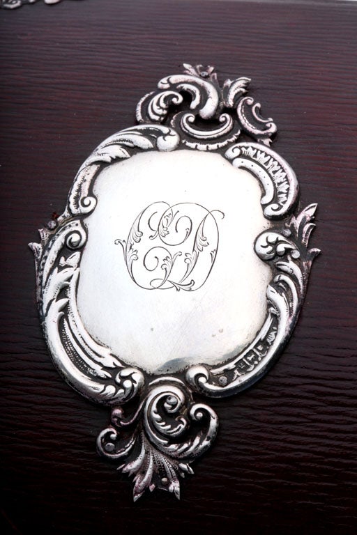 Sterling Silver-Mounted Leather Letter/Stationery Box at 1stDibs