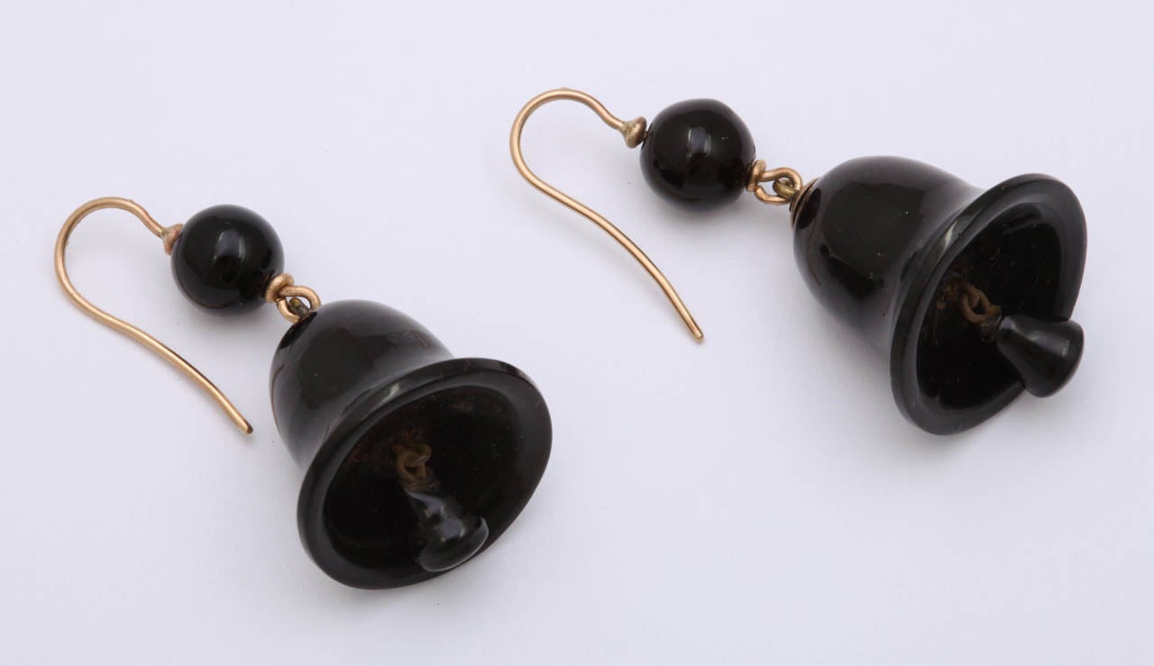 Ringing in the Original Victorian Whitby Jet Earrings at 1stDibs