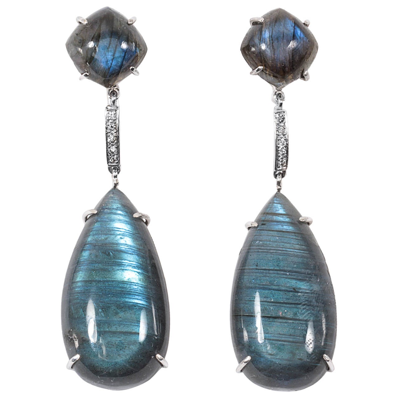 Labradorite White Gold drop Earrings at 1stDibs