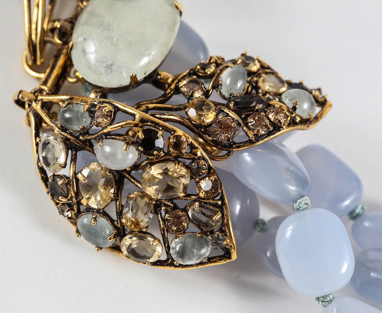 Iradj Moini Triple Strand Chalcedony Necklace at 1stDibs