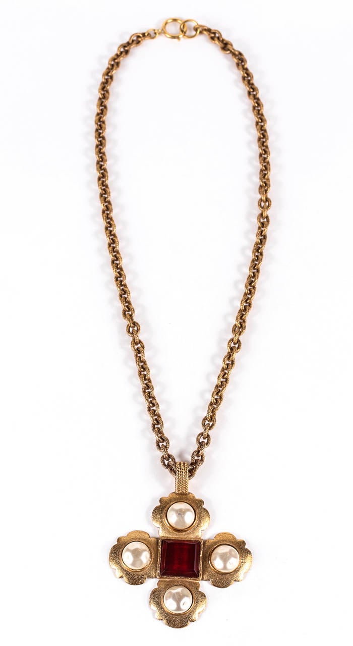 Chanel Maltese Cross Pendant at 1stDibs | maltese cross necklace ...