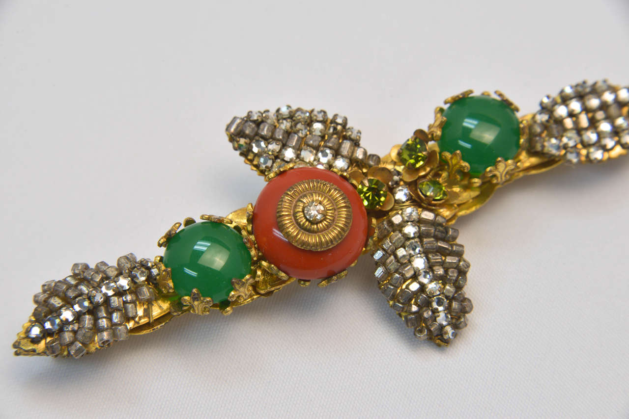 1950s Frank Hess for Miriam Haskell Floral Signed Demi Parure at 1stDibs