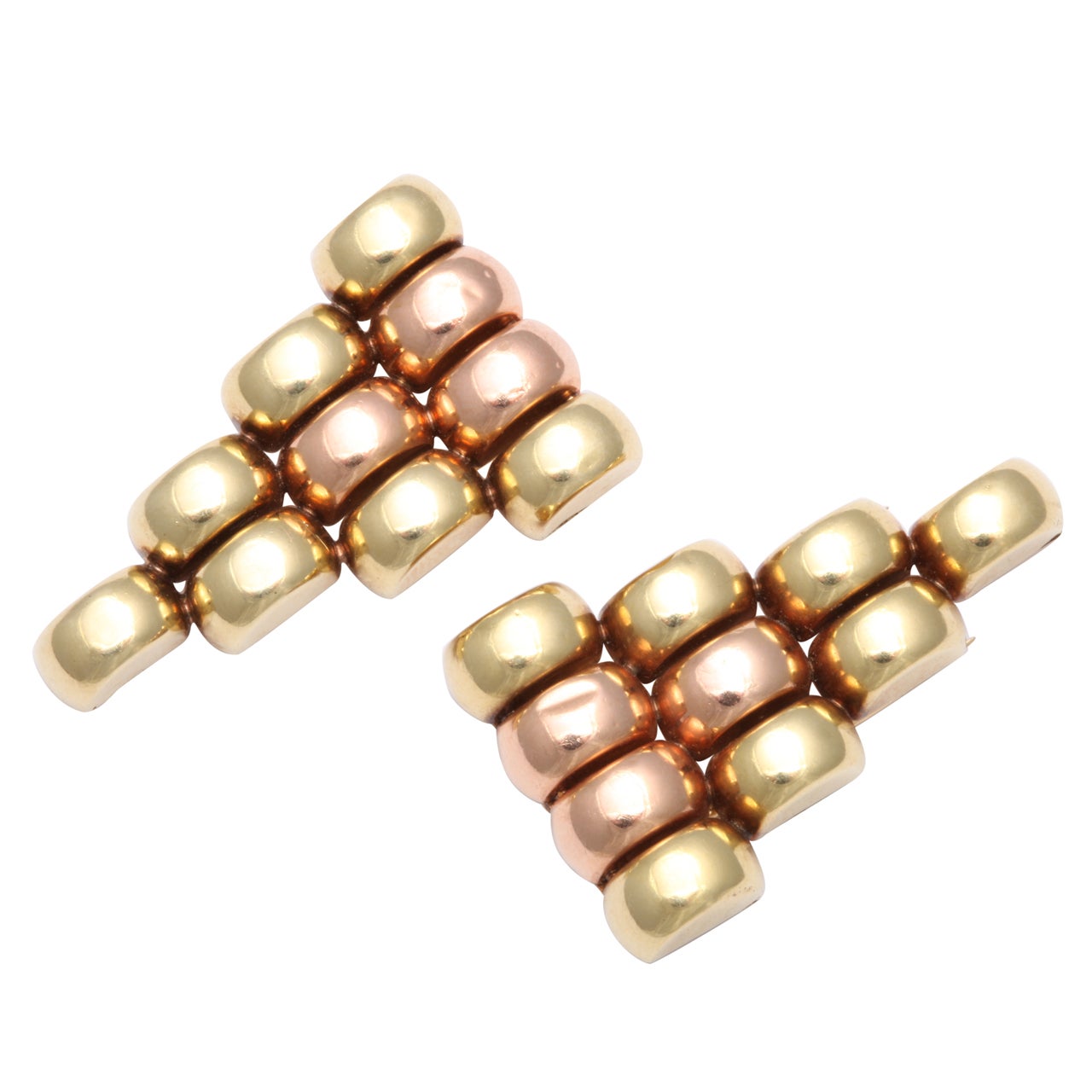 Retro Two Color Gold Clips For Sale at 1stDibs