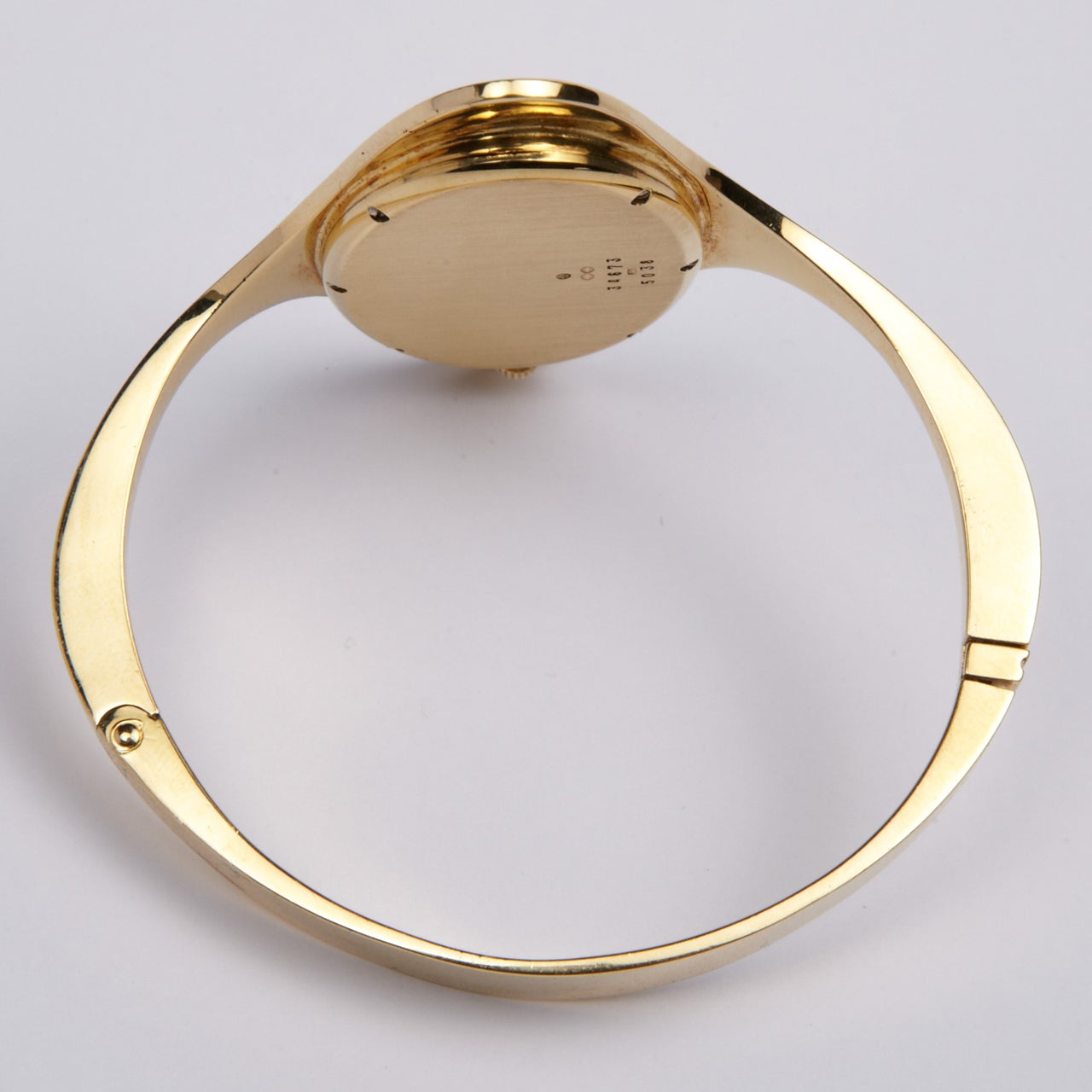 Chopard Lady's Yellow Gold Bangle Bracelet Watch with Coral Dial at 1stDibs