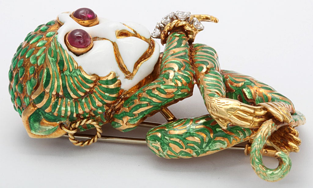 Adoreable Monkey Brooch By David Webb at 1stDibs | david webb monkey ...