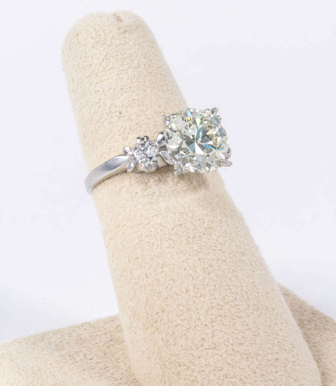 Unique Old European Cut Engagement Ring Set in Platinum For Sale at 1stDibs