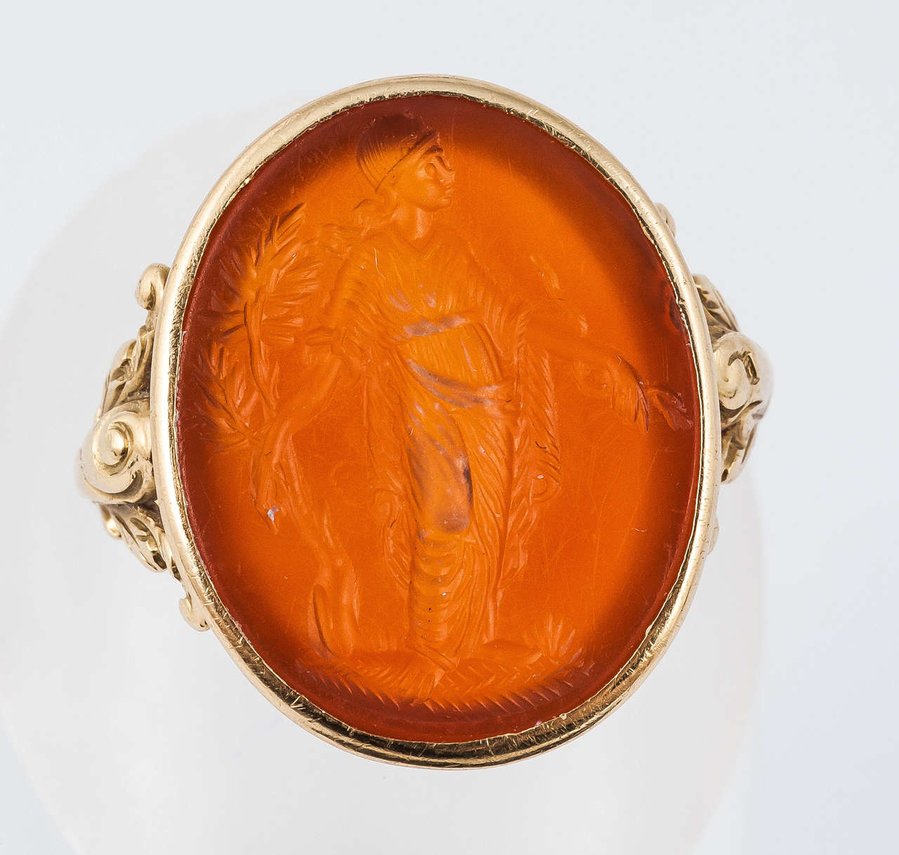 Georgian Antique Carnelian Gold Signet Ring at 1stDibs
