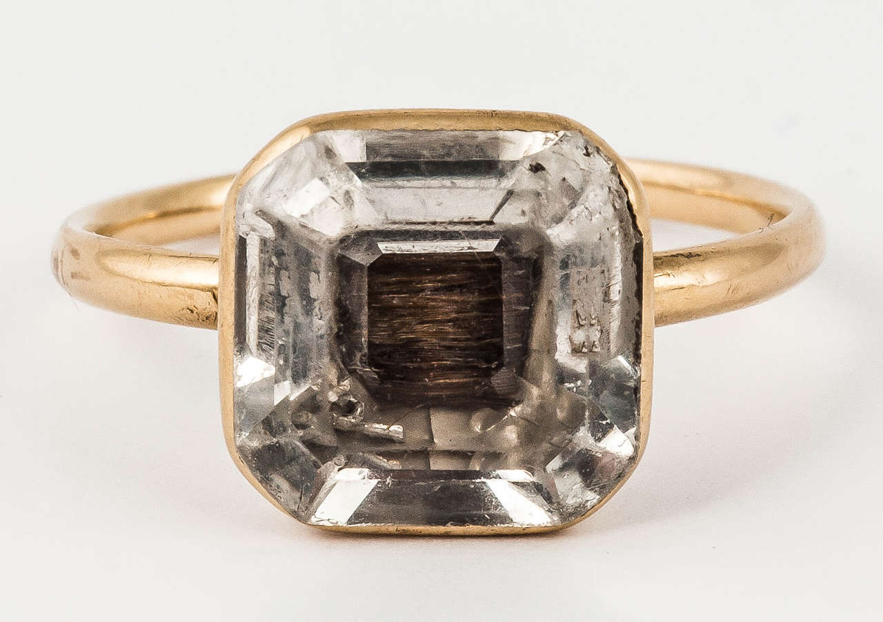 Early 18th Century Crystal Gold Stuart Ring For Sale at 1stDibs