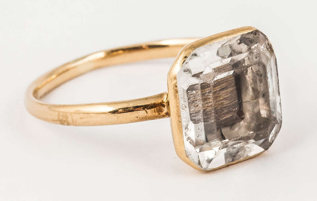 Early 18th Century Crystal Gold Stuart Ring For Sale at 1stDibs