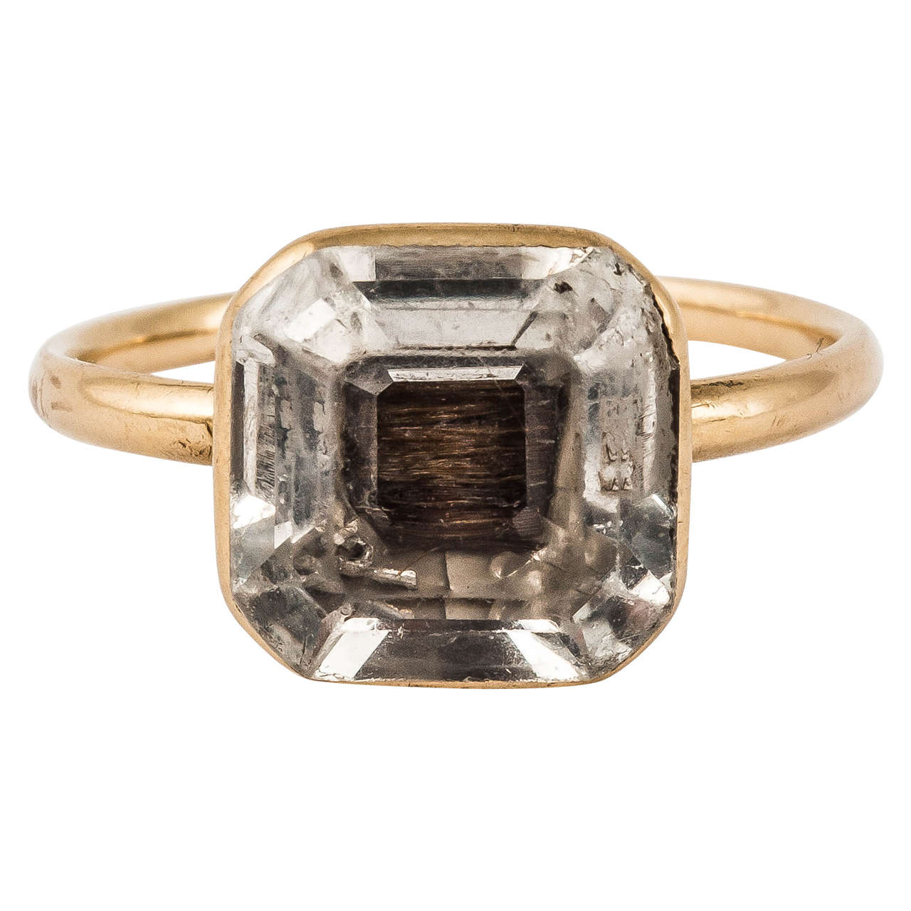 Early 18th Century Crystal Gold Stuart Ring For Sale at 1stDibs
