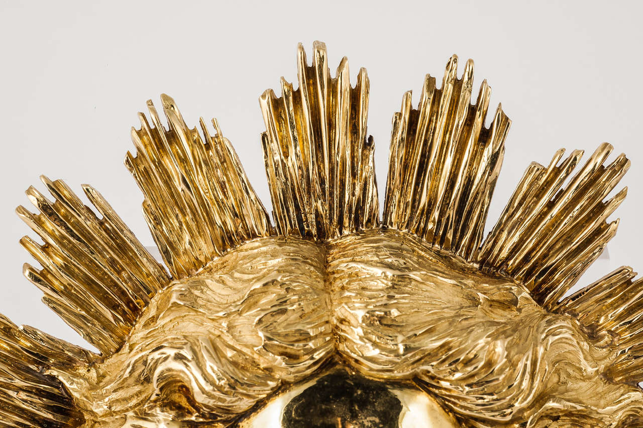 Gold Apollo Sun King Pendant For Sale at 1stDibs