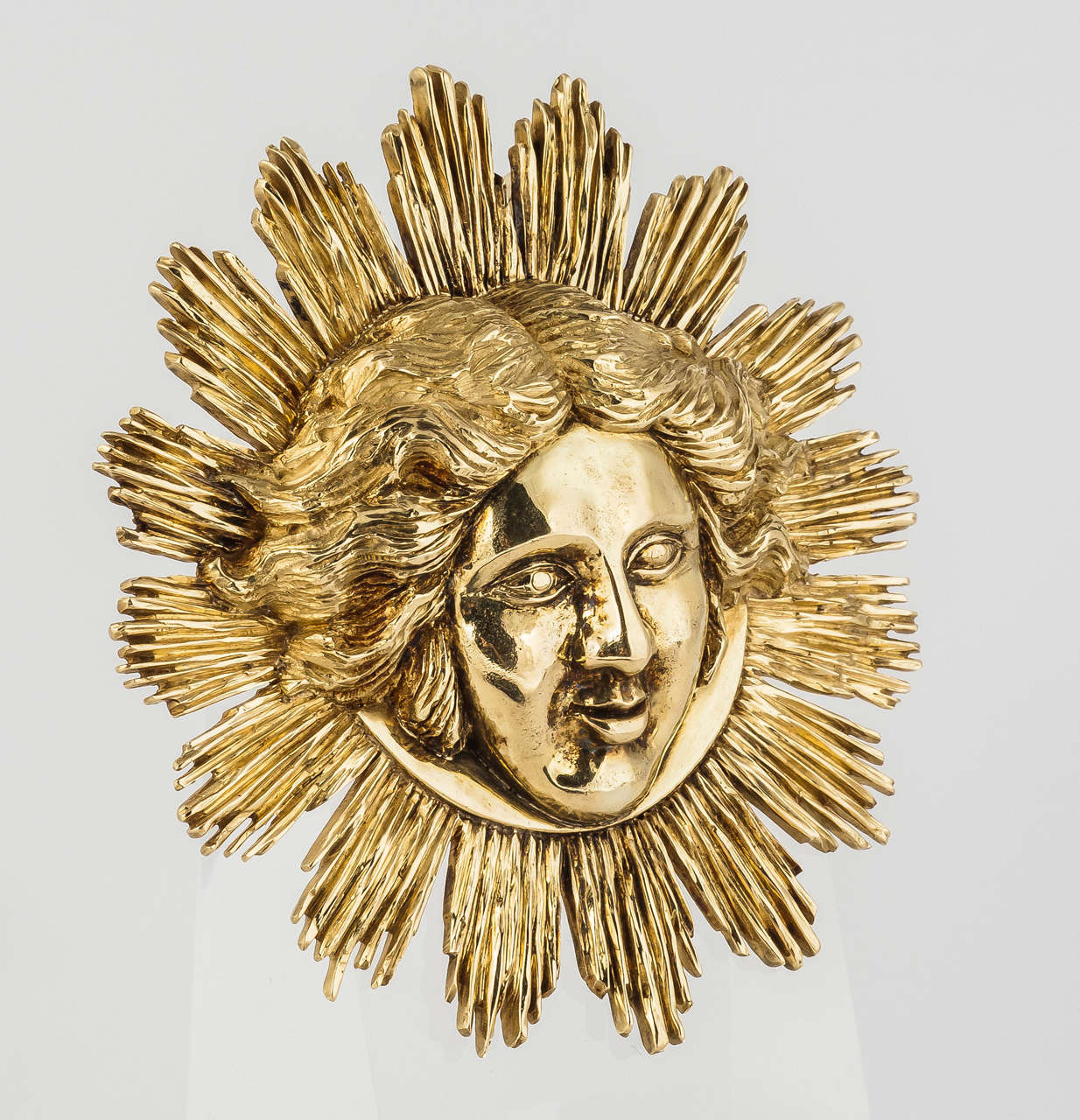 Gold Apollo Sun King Pendant For Sale at 1stDibs