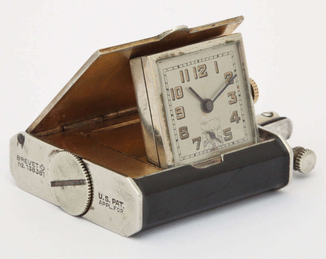 Hermann Art Deco Enamel Concealed Watch Lighter at 1stDibs | pocket ...