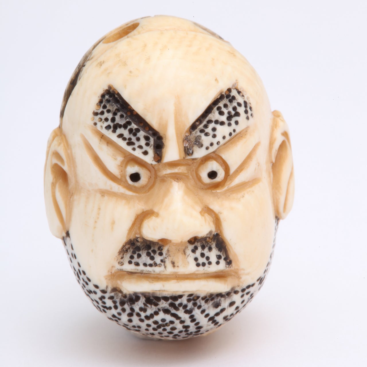 Three Faces Antique Japanese Folk Play Mask Ojime at 1stDibs | japanese ...