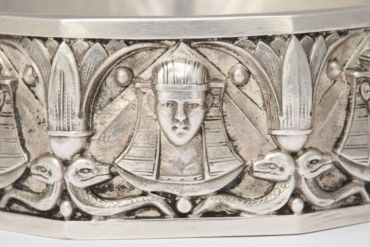 Sphinxes Galore on An Egyptian Revival Silver Bangle Bracelet at ...