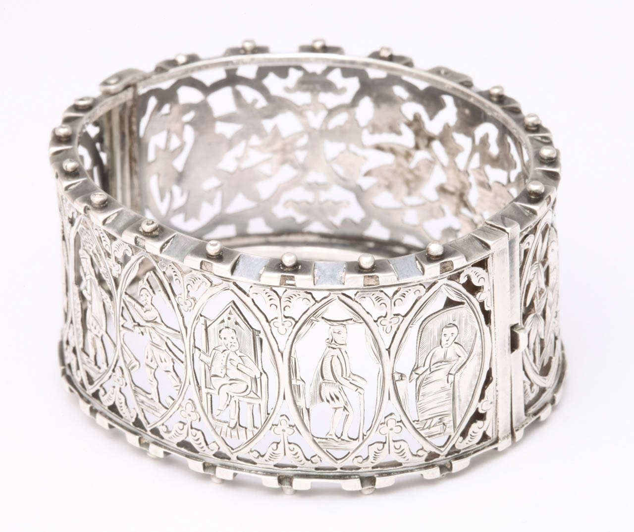 Antique Victorian Sterling Silver Lacy Bracelet For Sale at 1stDibs ...