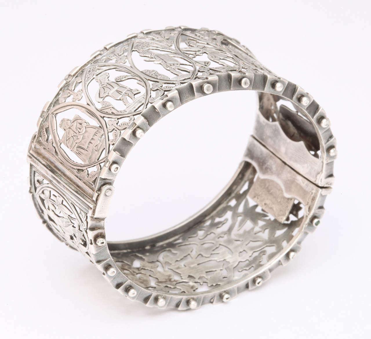 Antique Victorian Sterling Silver Lacy Bracelet For Sale at 1stDibs ...