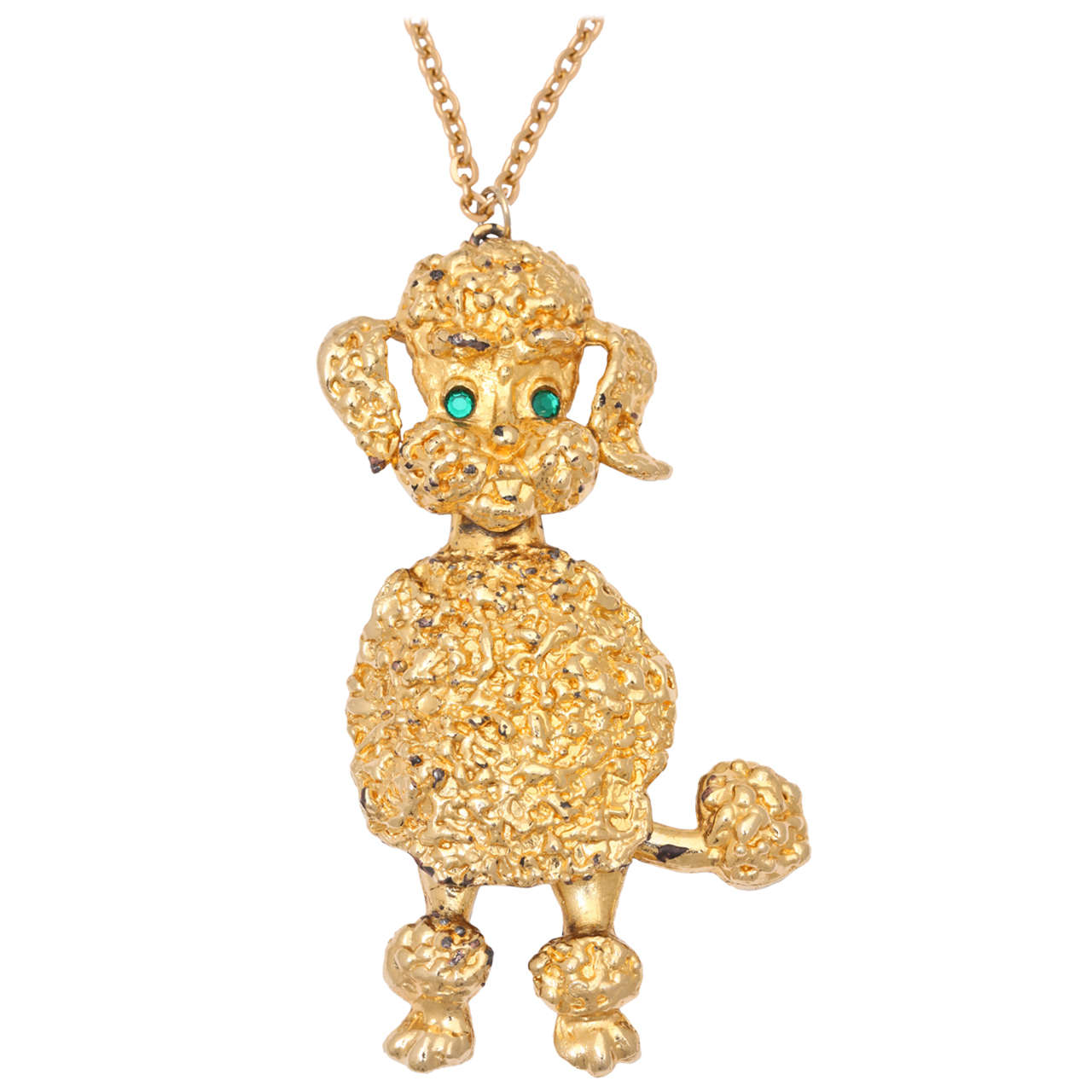 Large Goldtone Poodle Pendant Necklace For Sale at 1stDibs | poodle ...