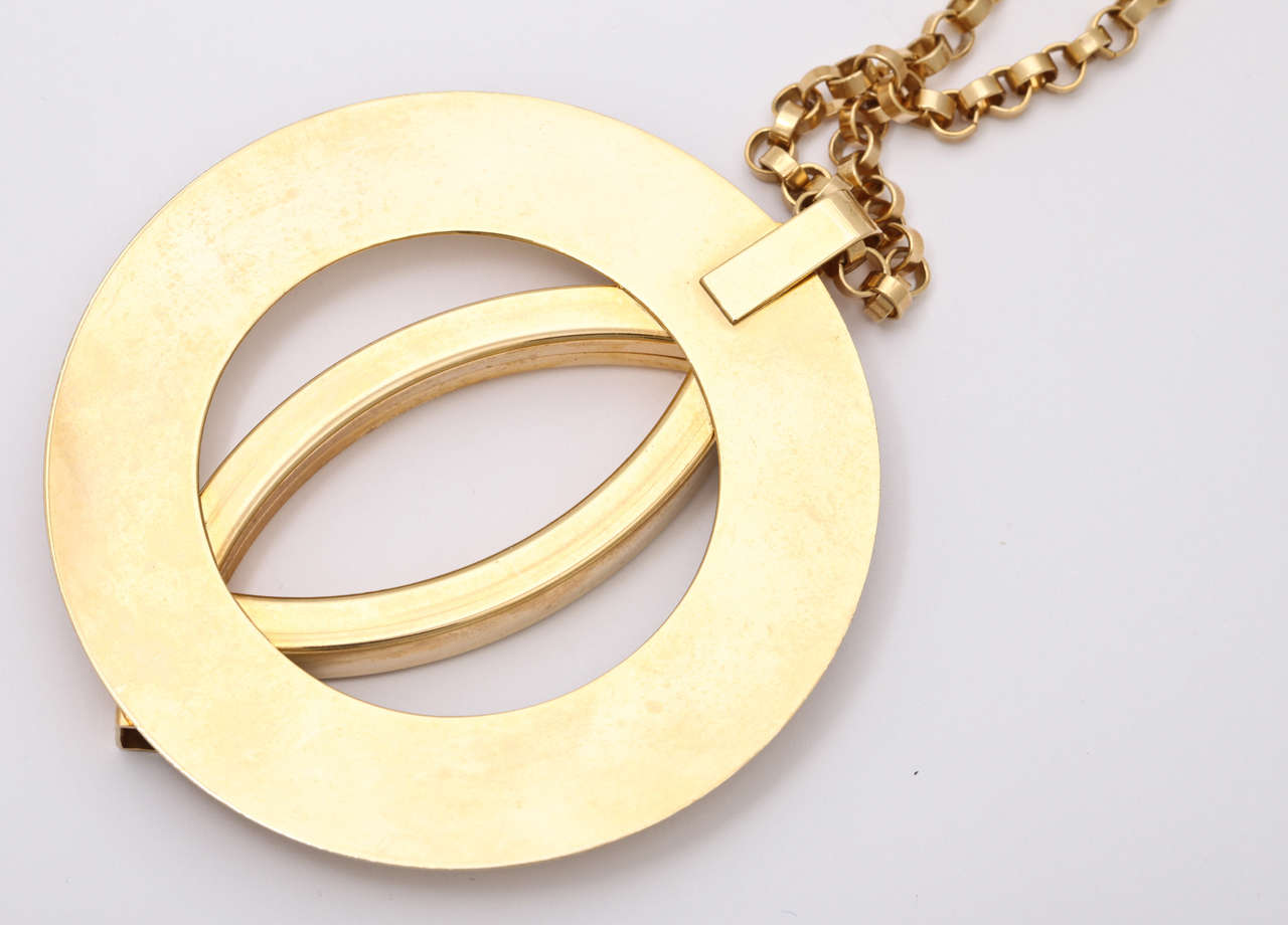 Large Mod "Gold" Medallion Necklace, Costume Jewelry For Sale at ...
