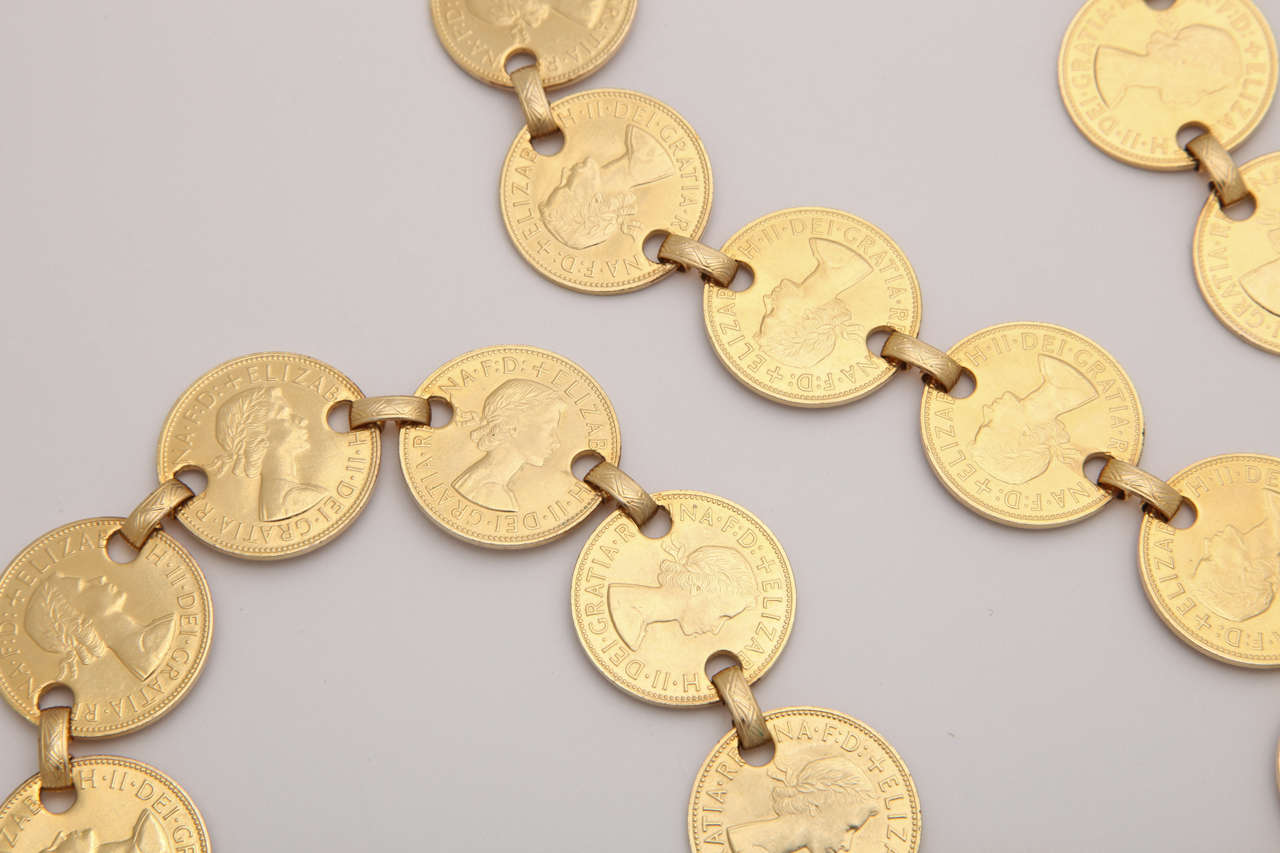60s "Gold"Coin Belt or Necklace, Costume Jewelry at 1stDibs | gold coin ...