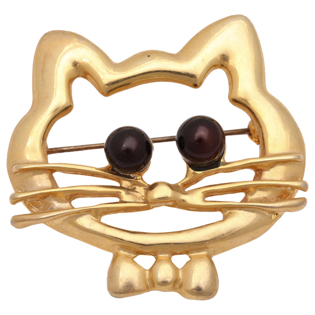 Cartoon Cat Face Brooch at 1stDibs