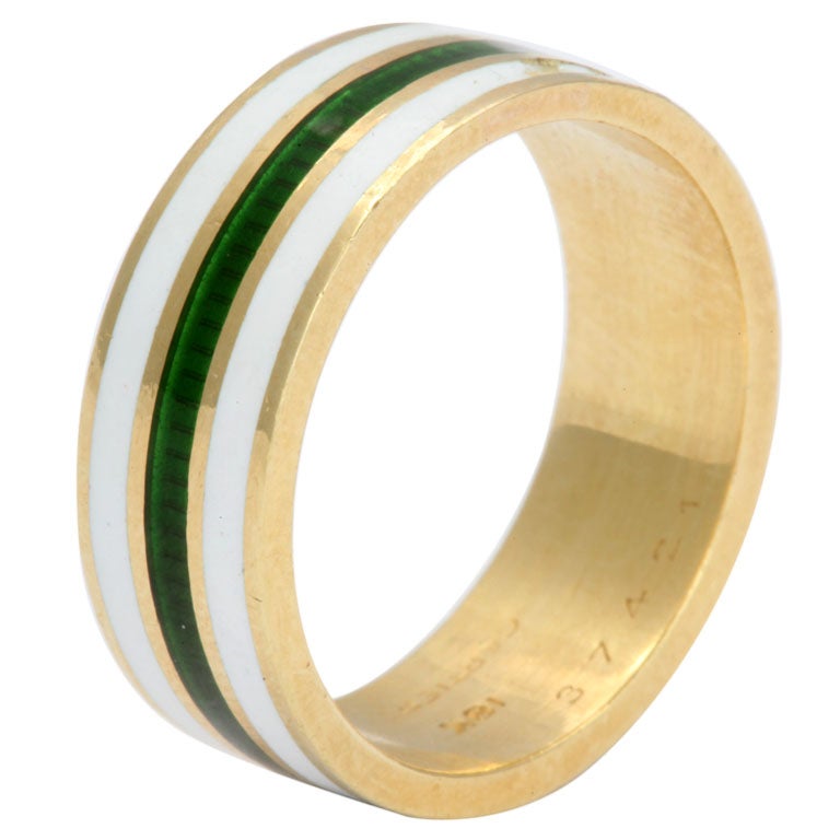 CARTIER Enamel Gold Unusual Band at 1stDibs