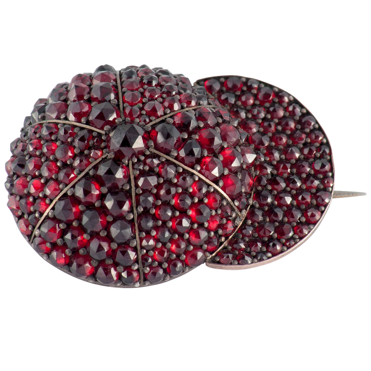 Victorian Garnet Gold Jockey's Cap Pin at 1stDibs