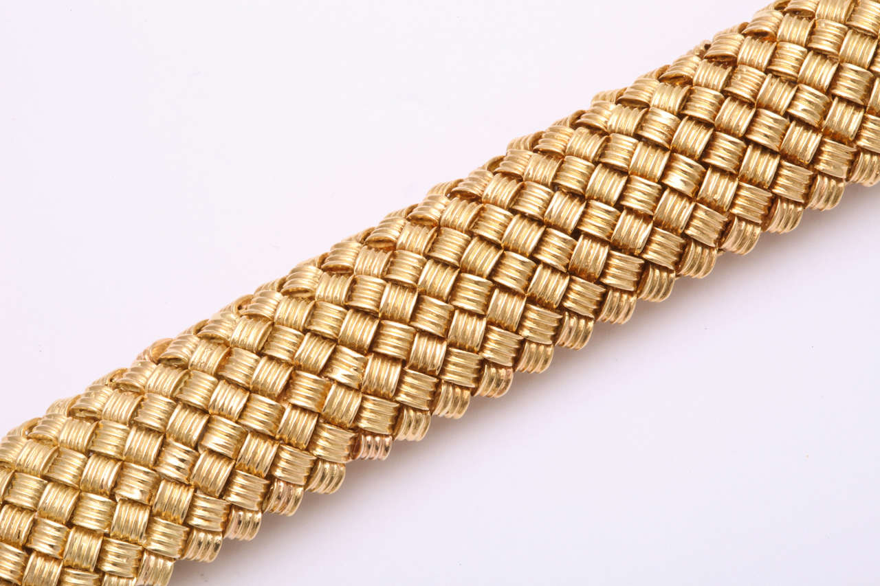 Flexible Gold Bracelet at 1stDibs | flexible gold bangle