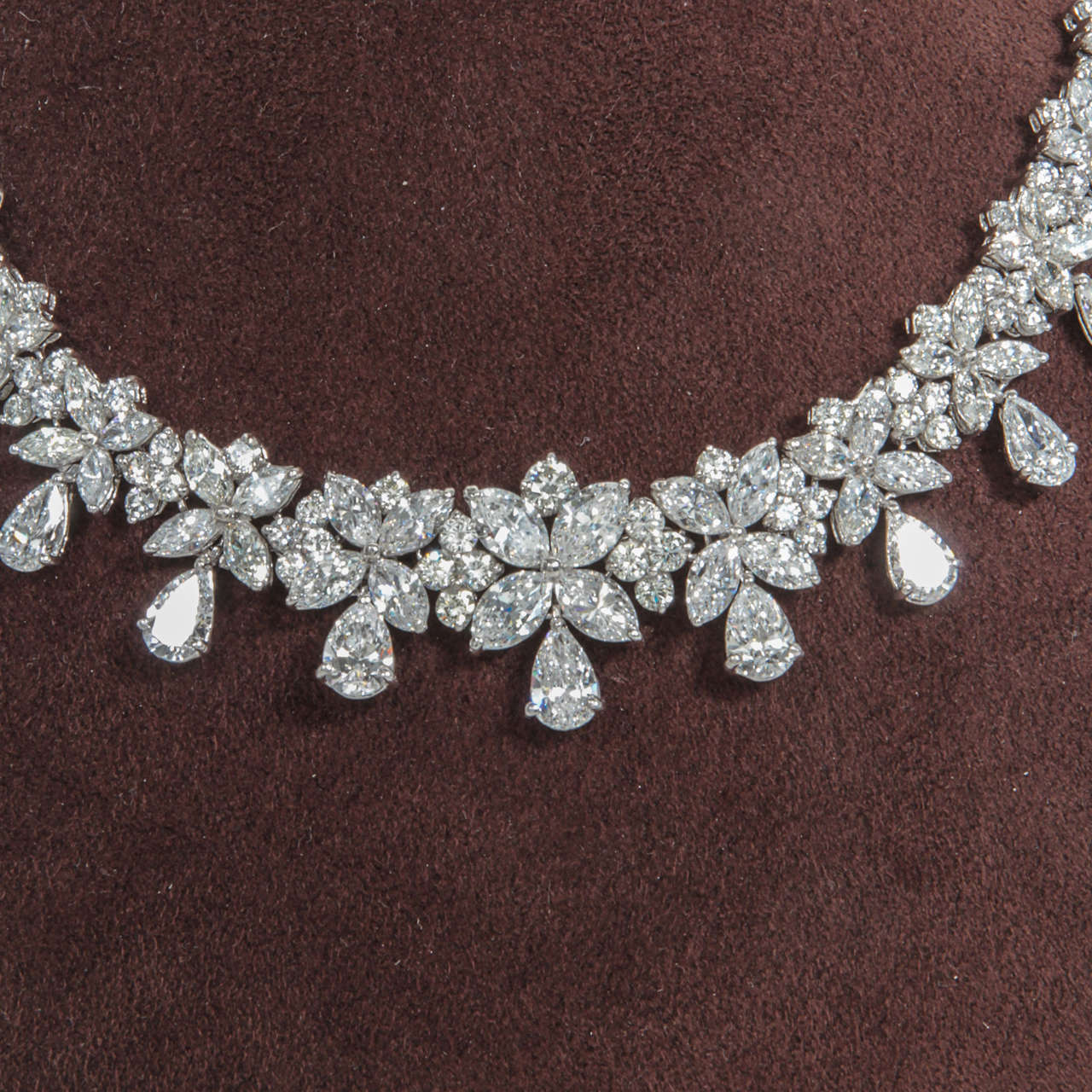 Classic Diamond Wreath Necklace set in platinum For Sale at 1stDibs ...