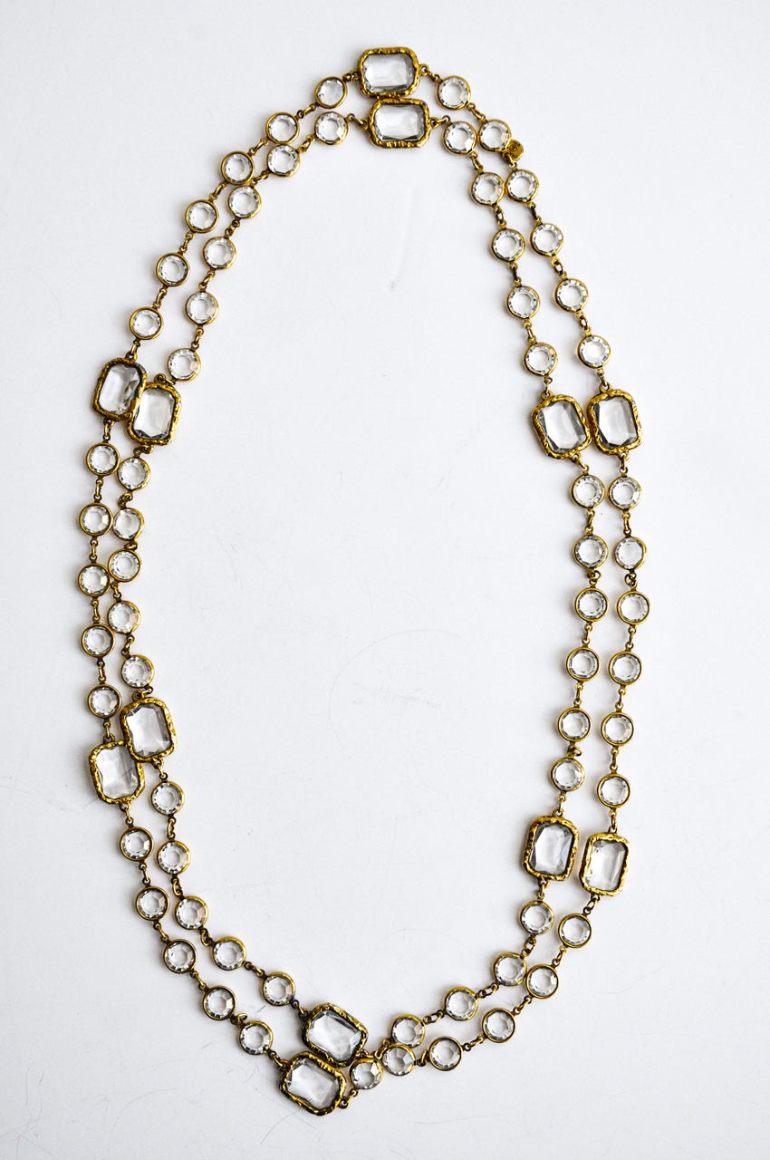 Chanel Crystal Chiclet Necklace at 1stDibs | chanel chewing gum, chanel ...