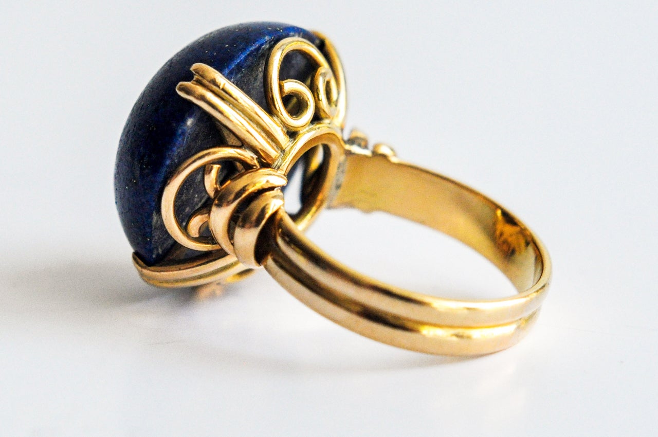 Lapis Lazuli Gold Ring at 1stDibs